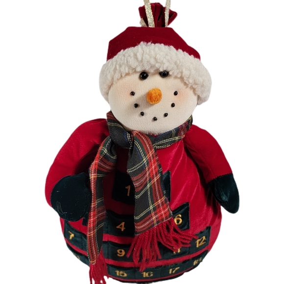 Source Unknown | Holiday | 6 Stuffed Plush Snowman Christmas Advent ...